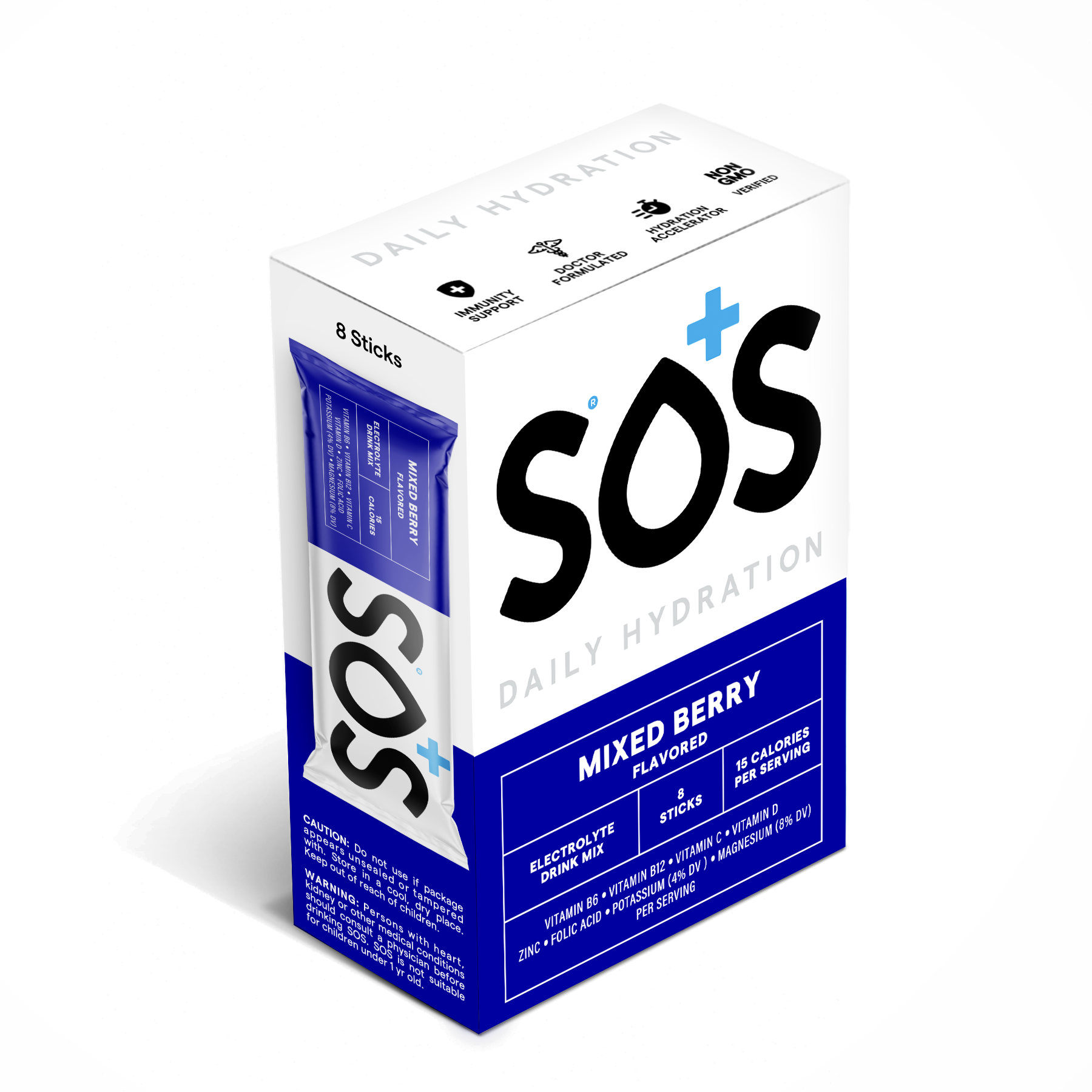 SOS Daily Vitamin Enhanced Mixed Berry 8ct Box SOS Hydration sos-daily-vitamin-enhanced-mixed-berry-8ct-box-sos-hydration